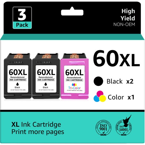 Ink Cartridge 60XL for HP Deskjet F2400 F2420 F2423 F2430 Photosmart ...