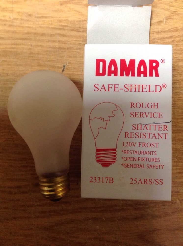 Damar Safe-Shield Rough Service Shatter Resistant Lamp 120V 25 Watts ...