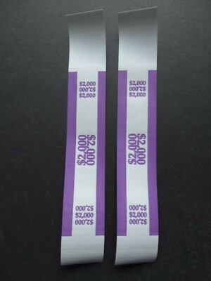 2 - Violet $2,000 Cash Money Self-Sealing Straps Currency Bands | eBay