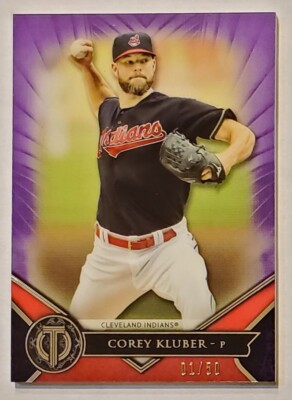 Corey Kluber 2017 Topps Tribute Purple Parallel card #13 SP 01/50 Tampa ...