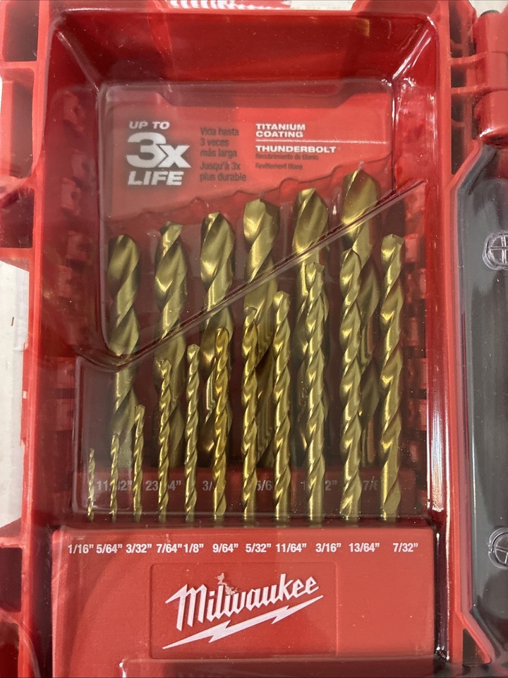 Milwaukee Thunderbolt 29PC Titanium Drill Bit Set 48-89-0012 New | eBay