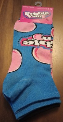 NIP Bubble Yum Bubble Gum Adult socks 2 pair Bubblicious! | eBay