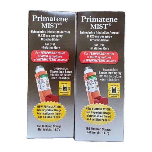 2 Pack - Primatene Mist Epinephrine Inhalation Aerosol 160 Spays Each ...