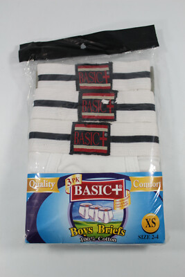 Boys Vintage Basic + Briefs Underwear 3 Pack 100% Cotton | eBay