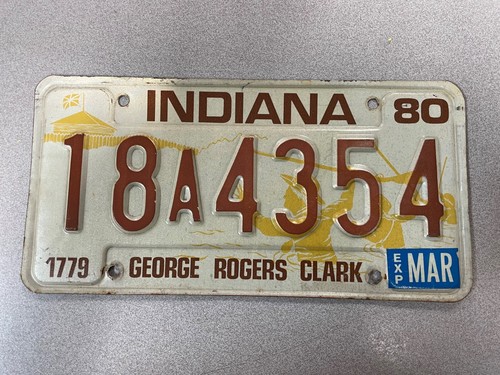 Vintage 1980 Indiana License Plate - Single Plate | eBay