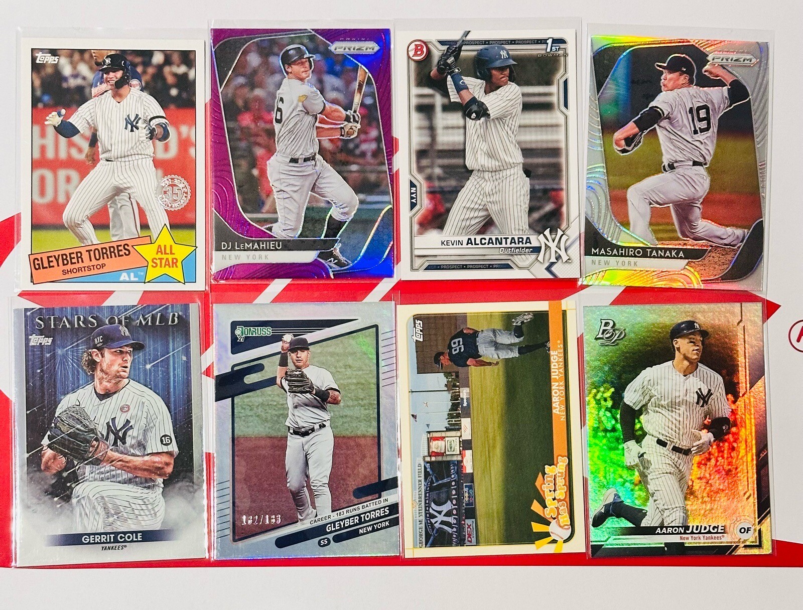 MLB NY Yankees 8 Card Lot - Judge Torres Cole Alcantara LeMahieu Tanaka ...