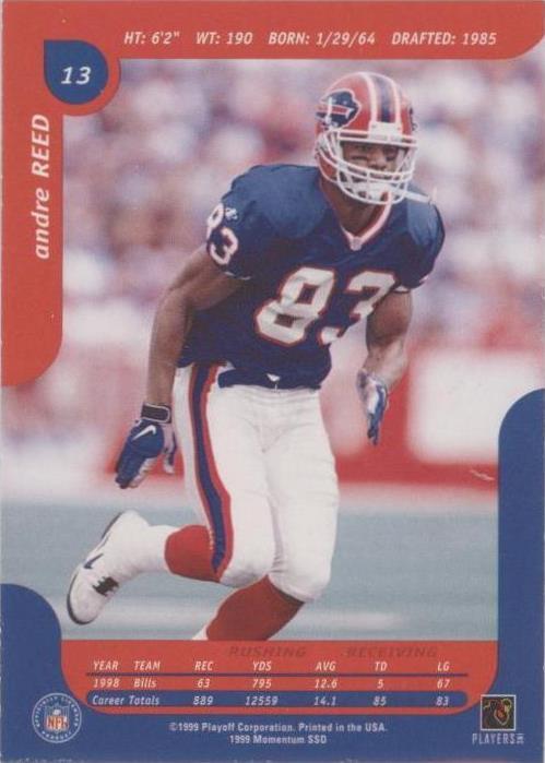 Las mejores ofertas en 1999 Playoff Momentum SSD Andre Reed #13 | eBay