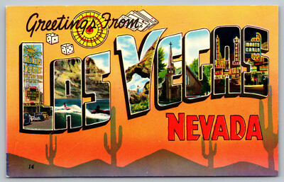 Postcard Big Letters Greetings From Las Vegas, Nevada D4 | eBay