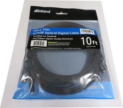 Inland Toslink Digital Optical Audio Cable 10ft (3 Pack) US Retail NEW ...