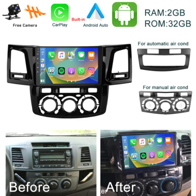 Android 12 Car Stereo Radio GPS Navi Carplay For Toyota Fortuner Hilux ...