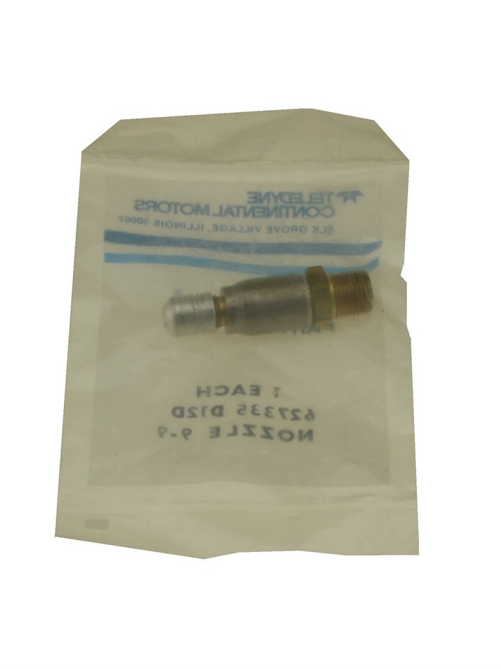 NEW TCM CONTINENTAL FUEL INJECTOR P/N 627335D-12D NOZZLE 9-9, SEALED IO ...