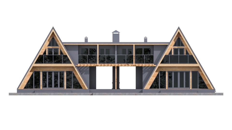 86’x49’ 4 Beds, 4 Baths Double A-Frame House Architecture Plans PDF ...