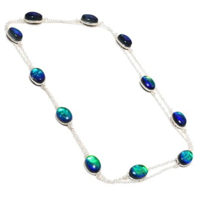 Triplet Opal Gemstone Handmade 925 Sterling Silver Jewelry Necklace ...
