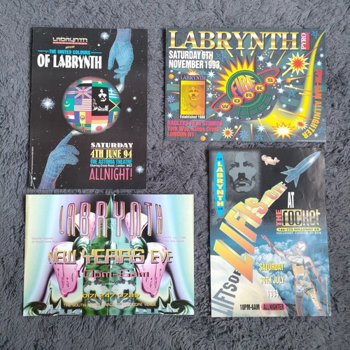 Job Lot Of Labrynth Rave Flyer, Old Skool Acid House Rave Flyers | eBay