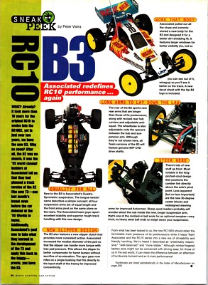 Team AE RC10B3 RC Car Print Ad Ephemera Wall Art Decor Sneak Peak | eBay