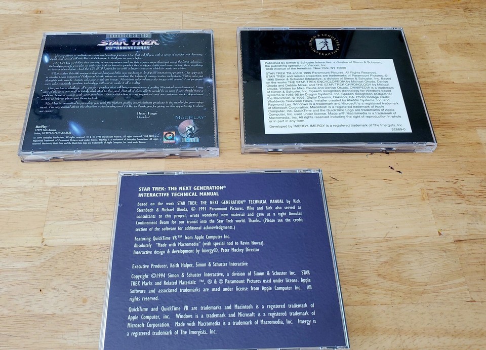 STAR TREK CD ROM LOT - OMIPEDIA / TOS 25TH ANNIVERSARY / TNG ...