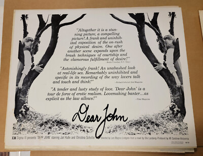 Dear John Movie Poster 22x28 Original Half Sheet Jarl Kulle 1966 | eBay