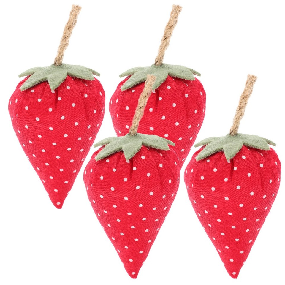 4 Pcs Lifelike Fruits Fake Strawberry Artificial Strawberries for Decor ...