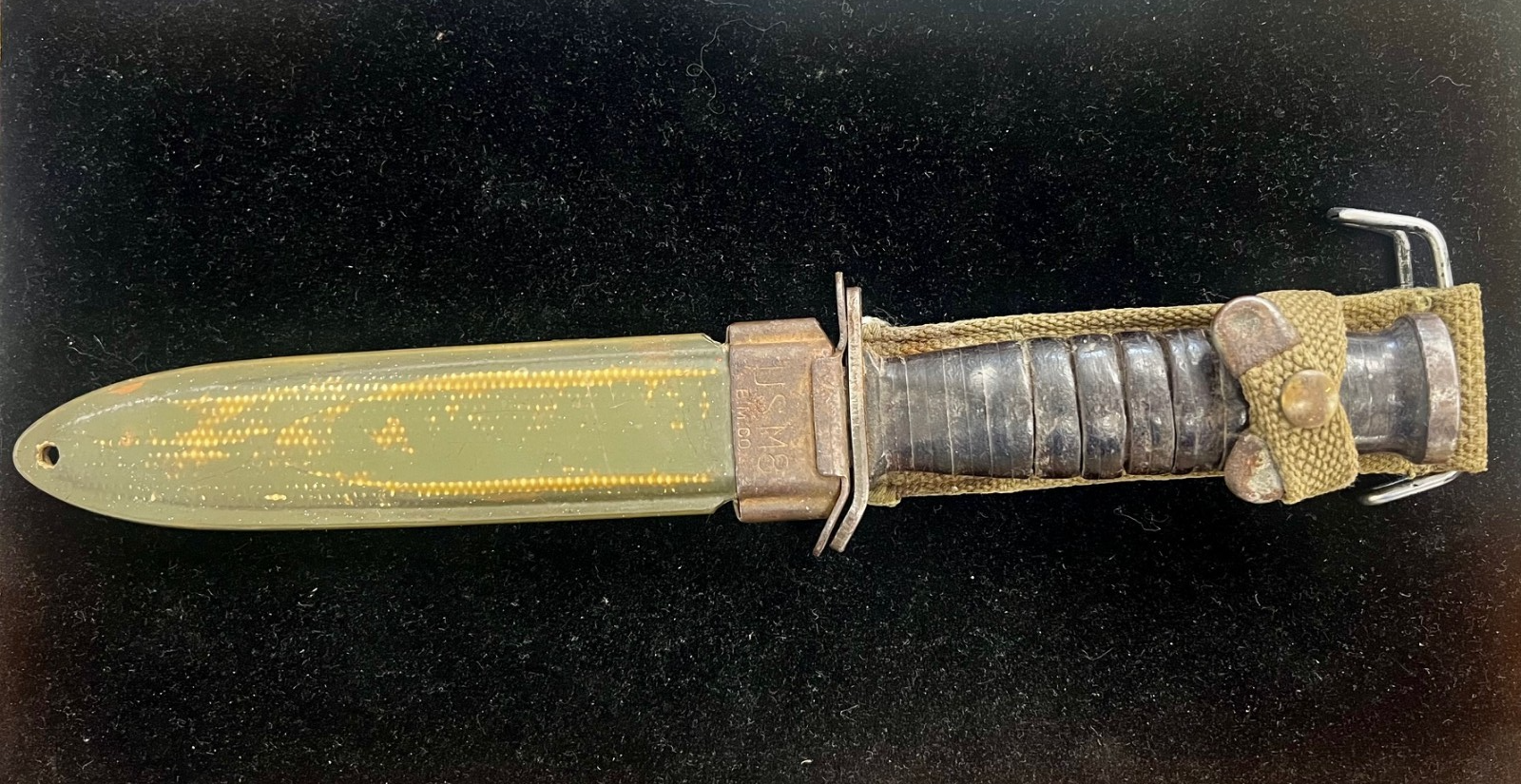 WWII US Military M3 UTICA Fighting Dagger Knife + USM8A1 Scabbard C12 ...