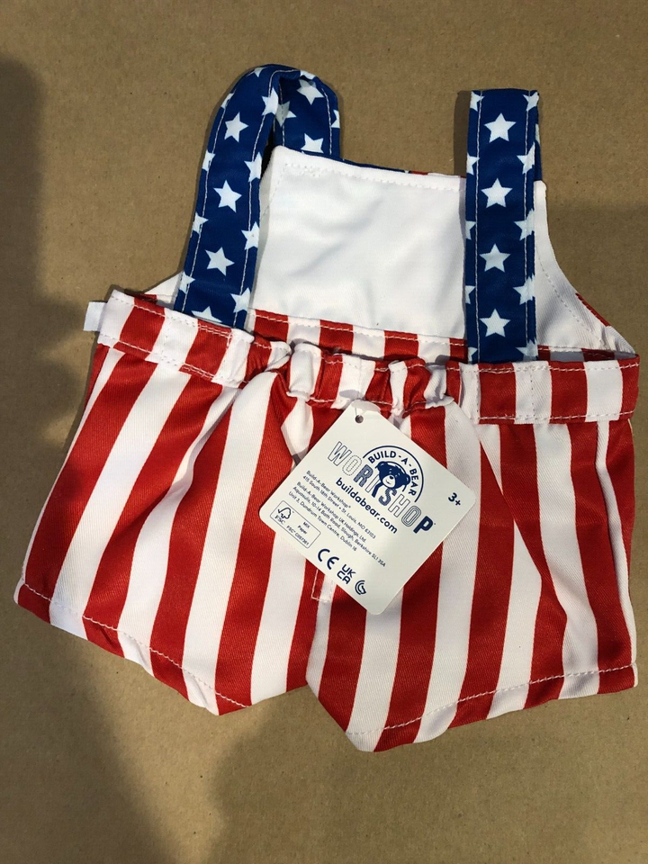 Build A Bear Patriotic Bib Overalls | eBay