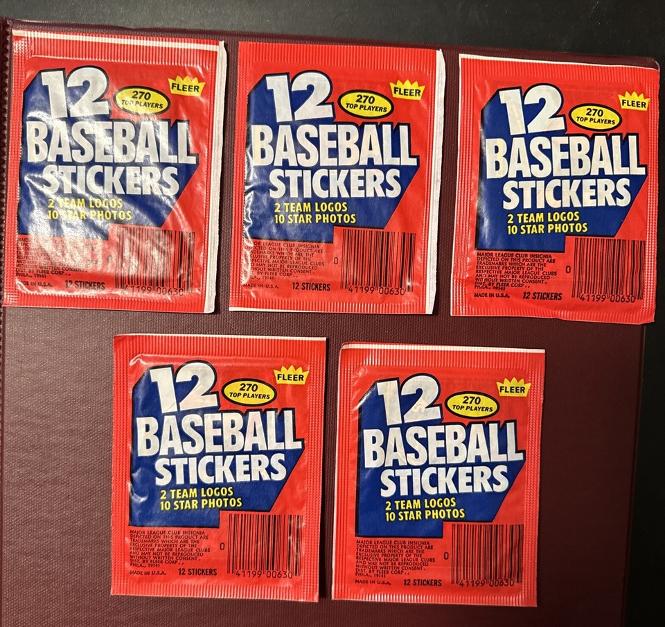 1983 Fleer Baseball Album Sticker Packs - 5 Packs - 60 Stickers | eBay