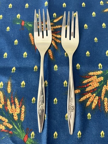 Oneida Deluxe Stainless Flatware LASTING ROSE Set of 2 Salad Forks | eBay