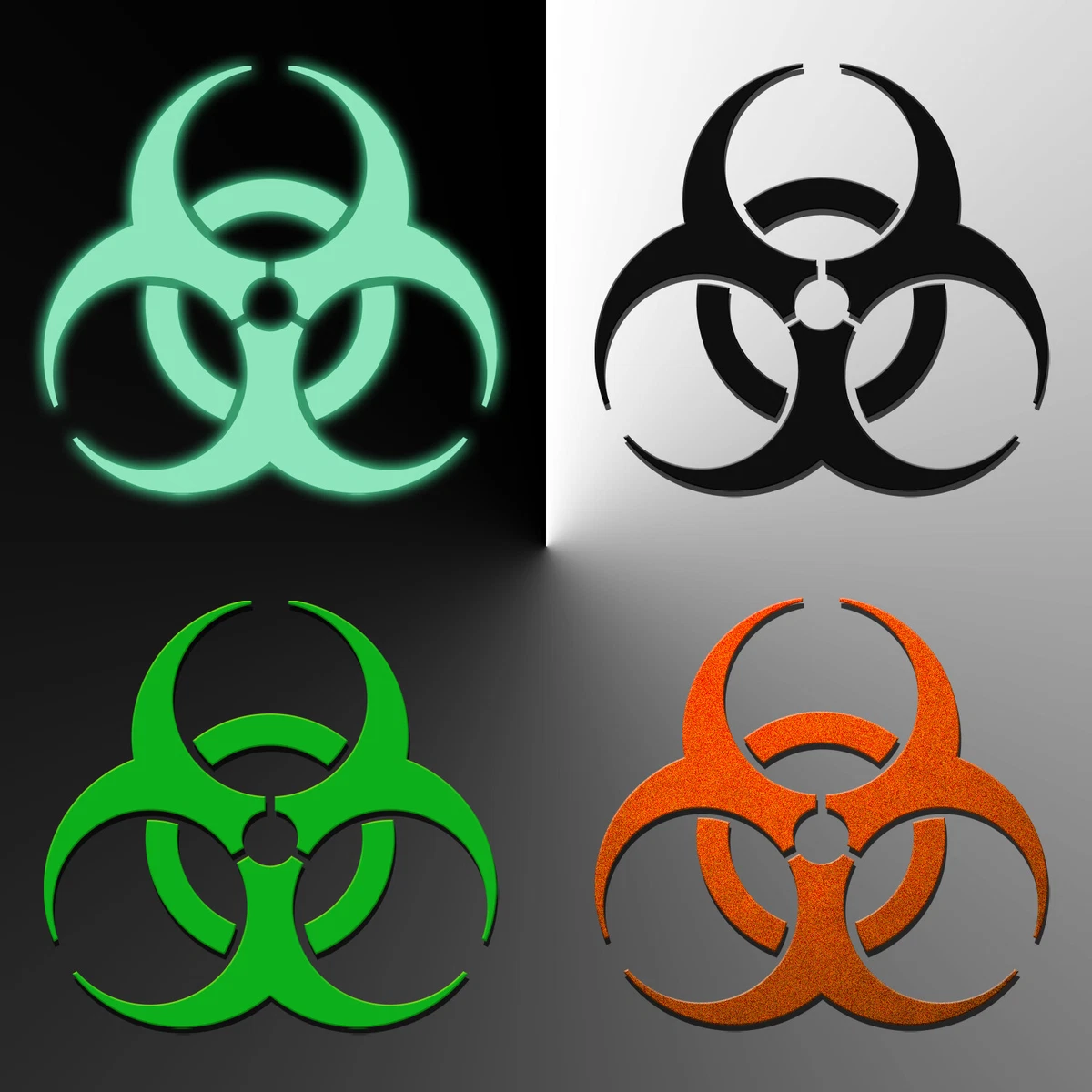 Green Biohazard Symbol Sticker