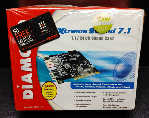 Diamond Xtreme Sound Card 7.1 Surround 24 Bit 8 Channel Audio Output ...