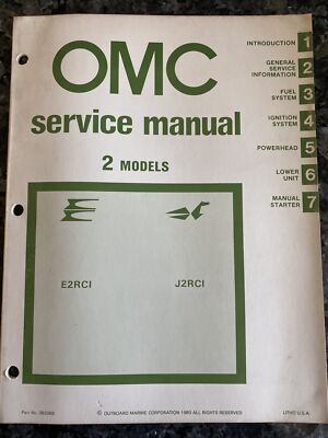 1980 OMC Service Manual 2 Models Outboard Boat Repair Part # 392068 | eBay