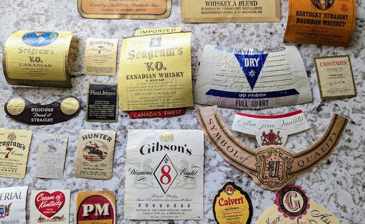 Lot of 32 Vintage Whiskey Bottle Labels Antique Advertising Liquor ...