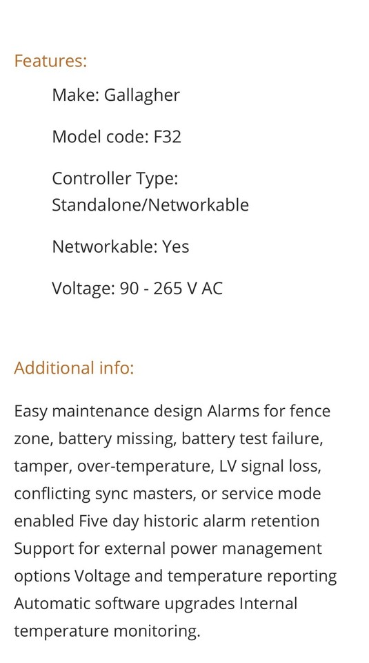 (1) Gallagher Electric Fence Controller F32 G21940 Dual Circuit Retail ...
