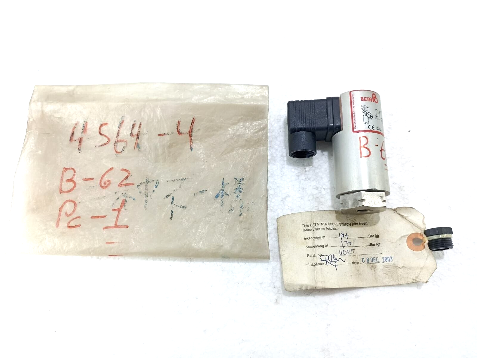 BETAB PRESSOR SWITCH B2-P504H-S1B-B1-BL 0.3-4.5BAR 200/600 BAR 250/3 28 ...