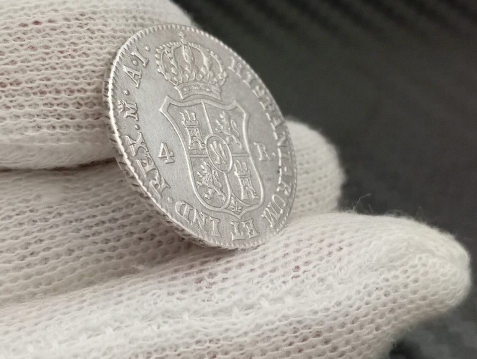 4 reales Joseph Napoleon Bonaparte silver coin Spanish colonial era ...