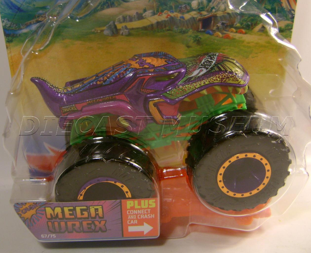 MEGA WREX DINOSAUR T-REX PURPLE W/ CRUSHABLE CAR MONSTER TRUCKS HOT ...