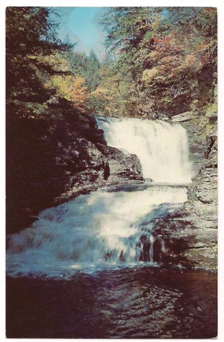 PRINCESS WINONA FALLS Pocono Mountains Postcard Pennsylvania PA ...