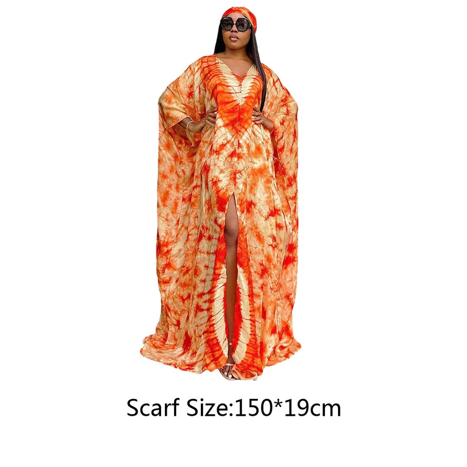 Hijab African Women Long Dress Dashiki Printed Kaftan Loose Robe ...