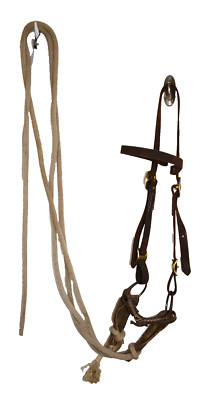 Western Browband Headstall Twisted Snaffle Bit Mecate Reins Rope ...