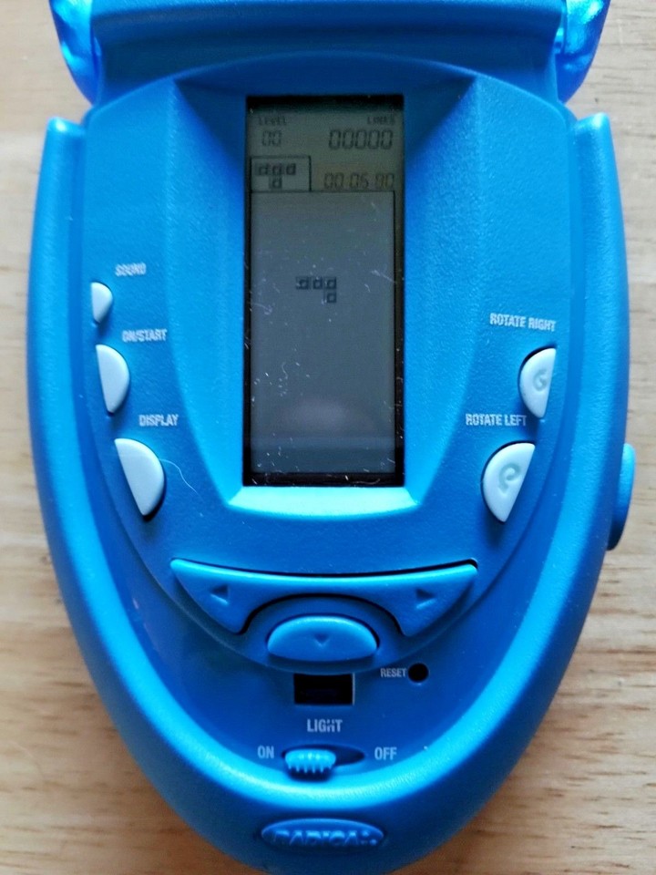 Lighted Tetris Electronic Handheld Game RADICA Blue w/ Lid & Sound | eBay