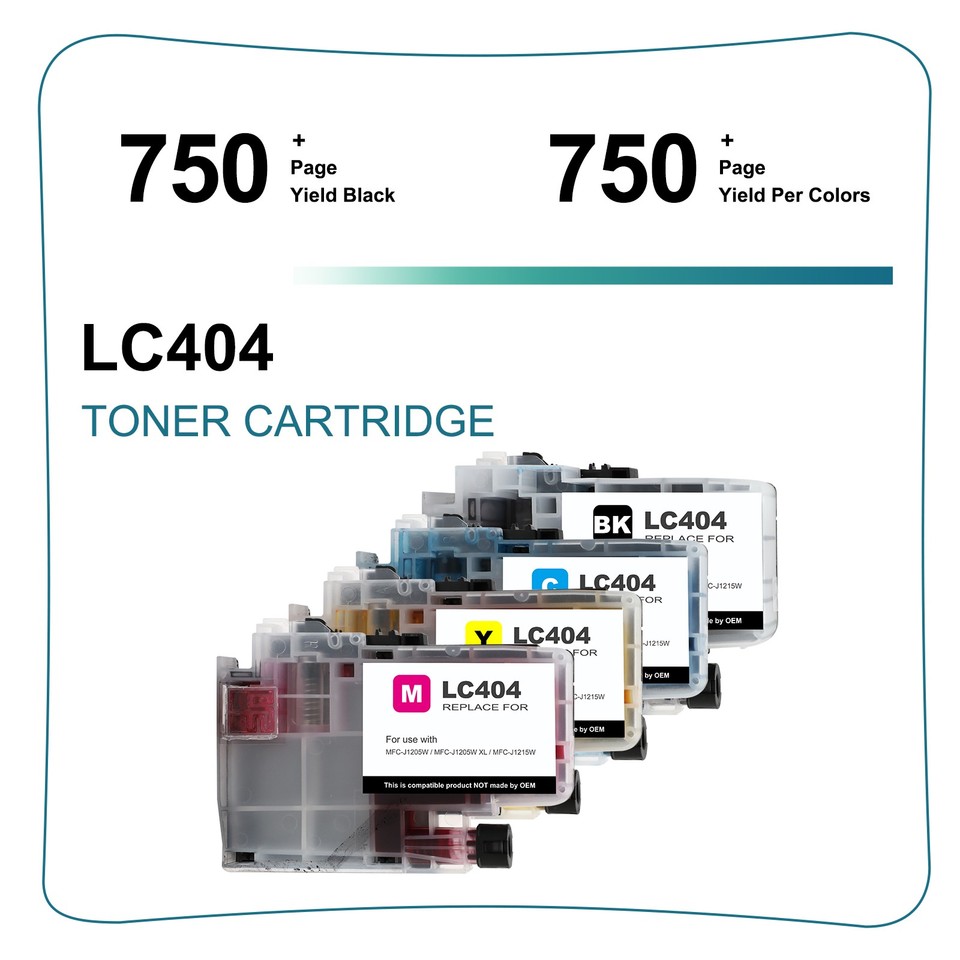 LC404 LC-404 Ink Cartridges Compatible For Brother LC404 MFC-J1215W MFC ...