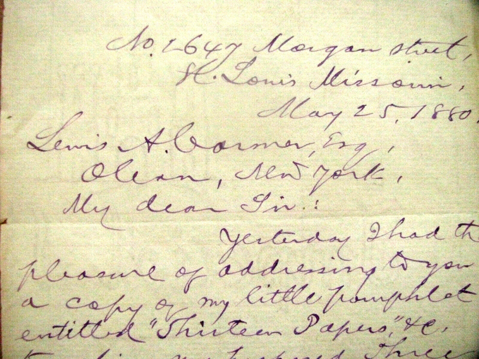 HINTON R HELPER LETTER AUTHOR OF THE IMPENDING CRISIS PREDICTING A ...