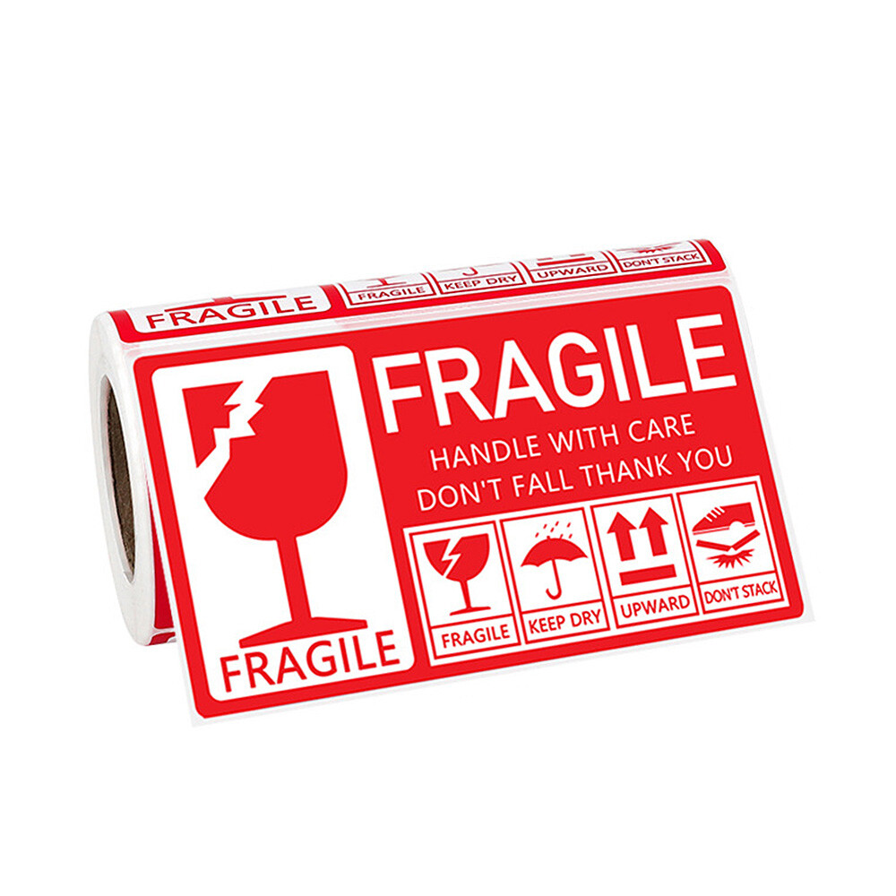 Fragile Shipment Fragile Shipping Label Symbol On Brown Cardboard