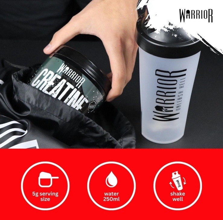 Warrior Creatine Monohydrate Powder Flavoured - Micronised - 300g / 60 ...