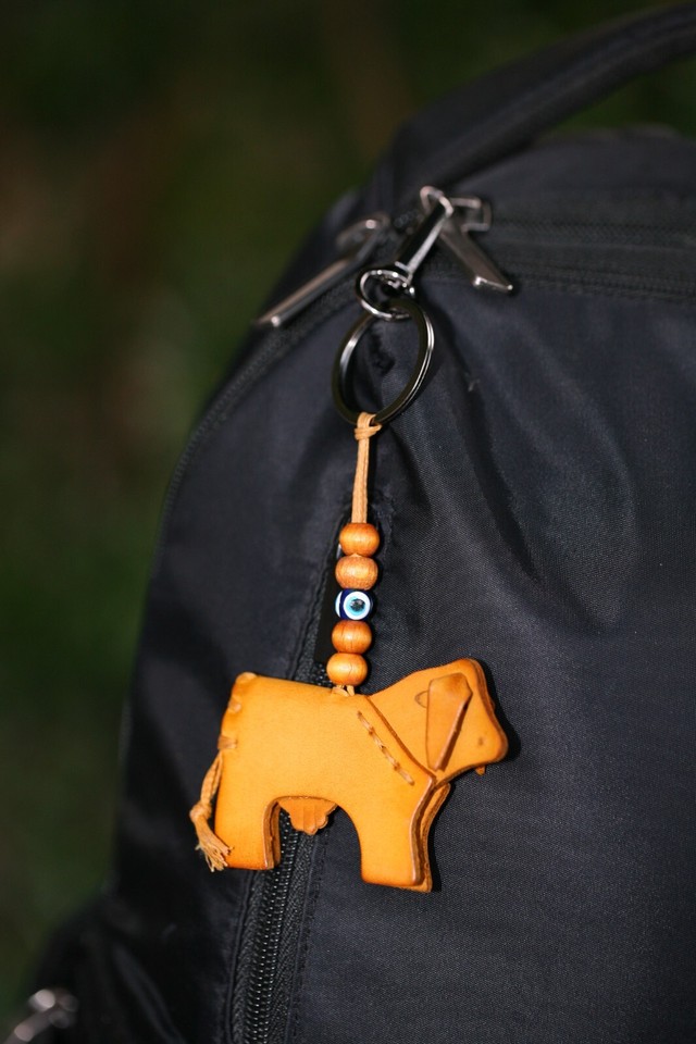 Leather Elephant Keychain, Charm for Women's Purse & Bags | Handmade ...