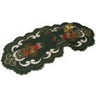 Dark-Green Doily Table runner Tablecloth Topper Christmas Red Candle ...