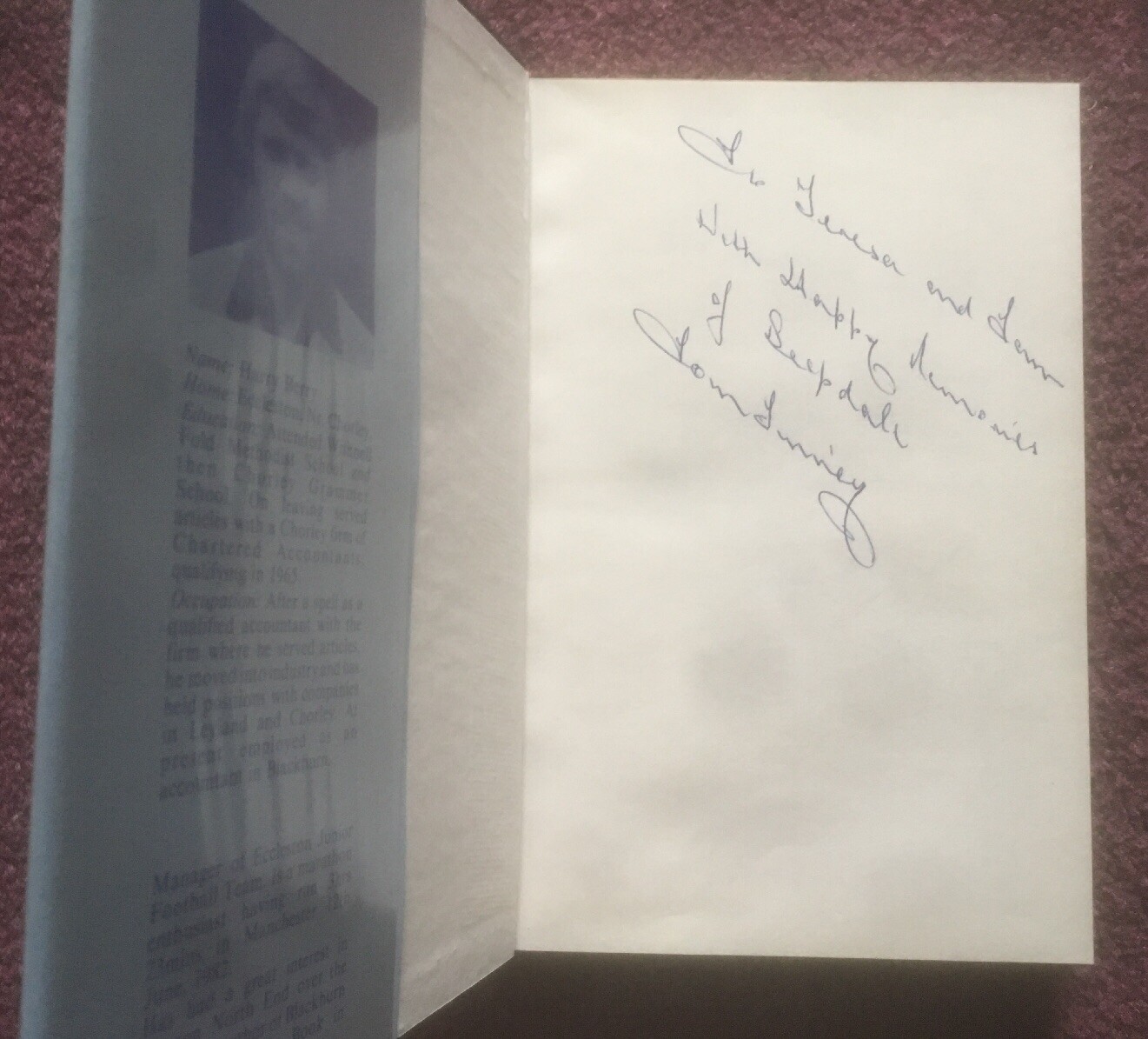 Tom Finney’s Autograph Signed - One Hundred Years at Deepdale 1881-1981 ...