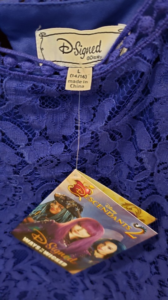 Disney Descendants 2, D-Signed Top, Royal Blue, Girls Large, 14-16 | eBay
