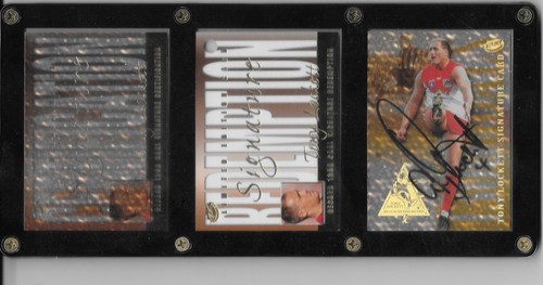 1999 TONY LOCKETT 1300 RECORD GOAL SIGNATURE 3 CARD SET / ABSOLUTELY ...