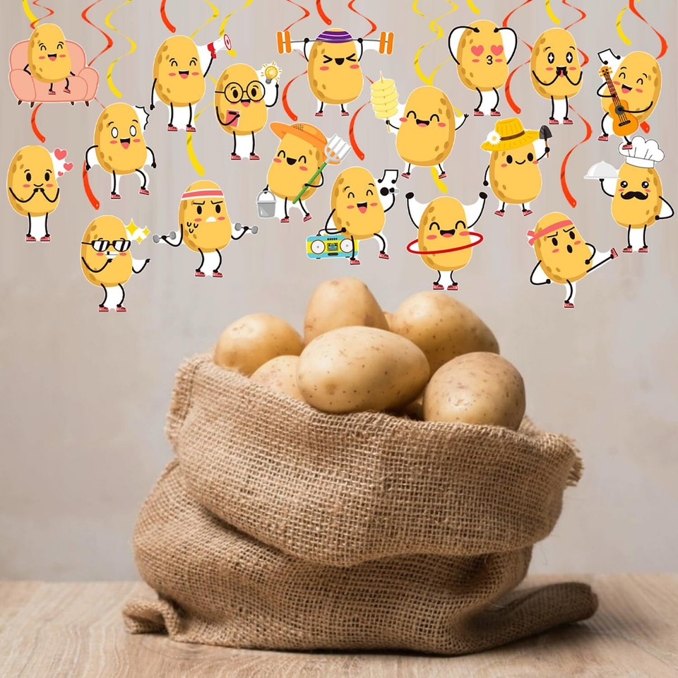 20PCS Potato Party Hanging Swirls Streamers for Potato-Themed Party ...