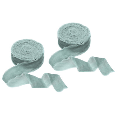 2 Roll 1.2"x3 Yard Velvet Ribbon Handmade Frayed Edge Vintage Ribbon ...