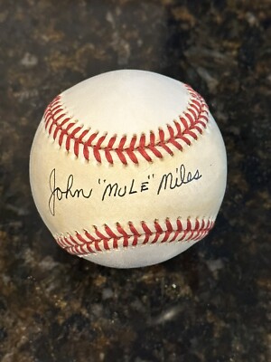 John "Mule" Miles Autographed Rawlings Baseball NEGRO LEAGUES CHIACGO ...